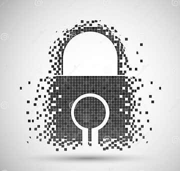 Pixel Lock on Digital Screen Stock Vector - Illustration of lock ...