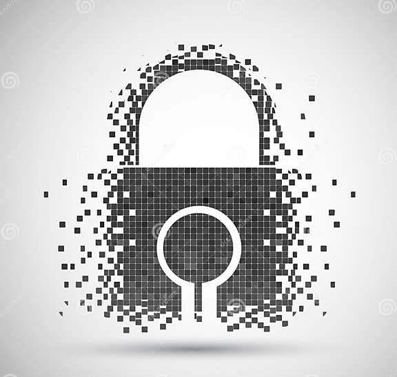 Pixel Lock on Digital Screen Stock Vector - Illustration of lock ...