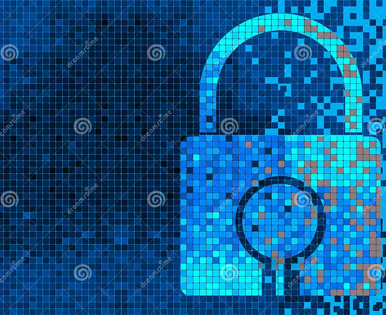 Pixel Lock on Digital Screen Stock Vector - Illustration of internet ...