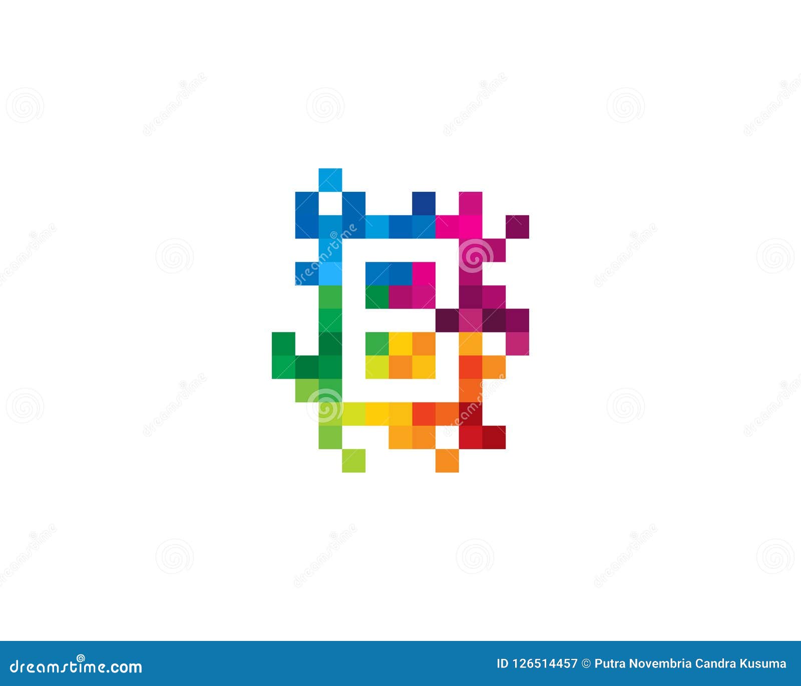 Pixel Logo Icon Design Del Mosaico De La Letra De B Ilustración del ...
