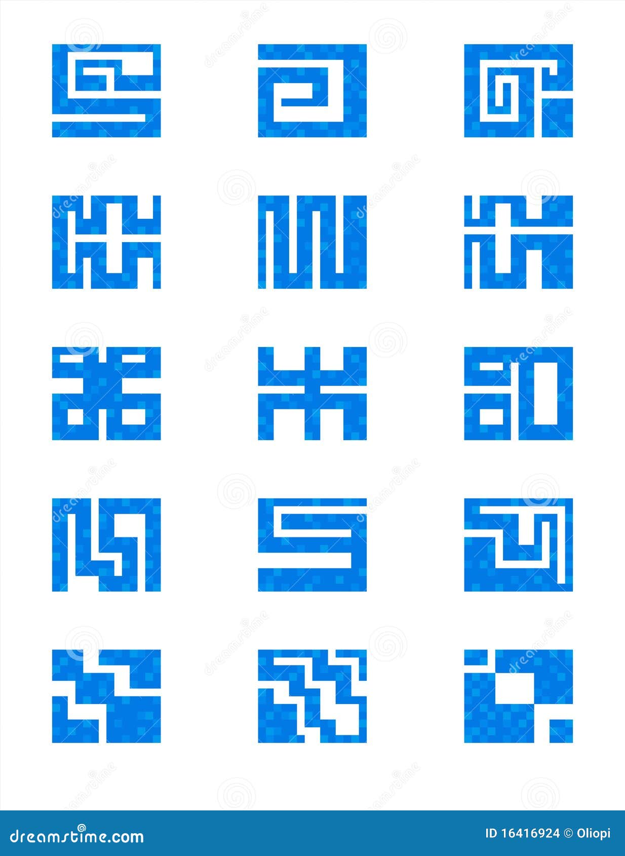 Pixel logos stock illustration. Illustration of pixel - 16416924