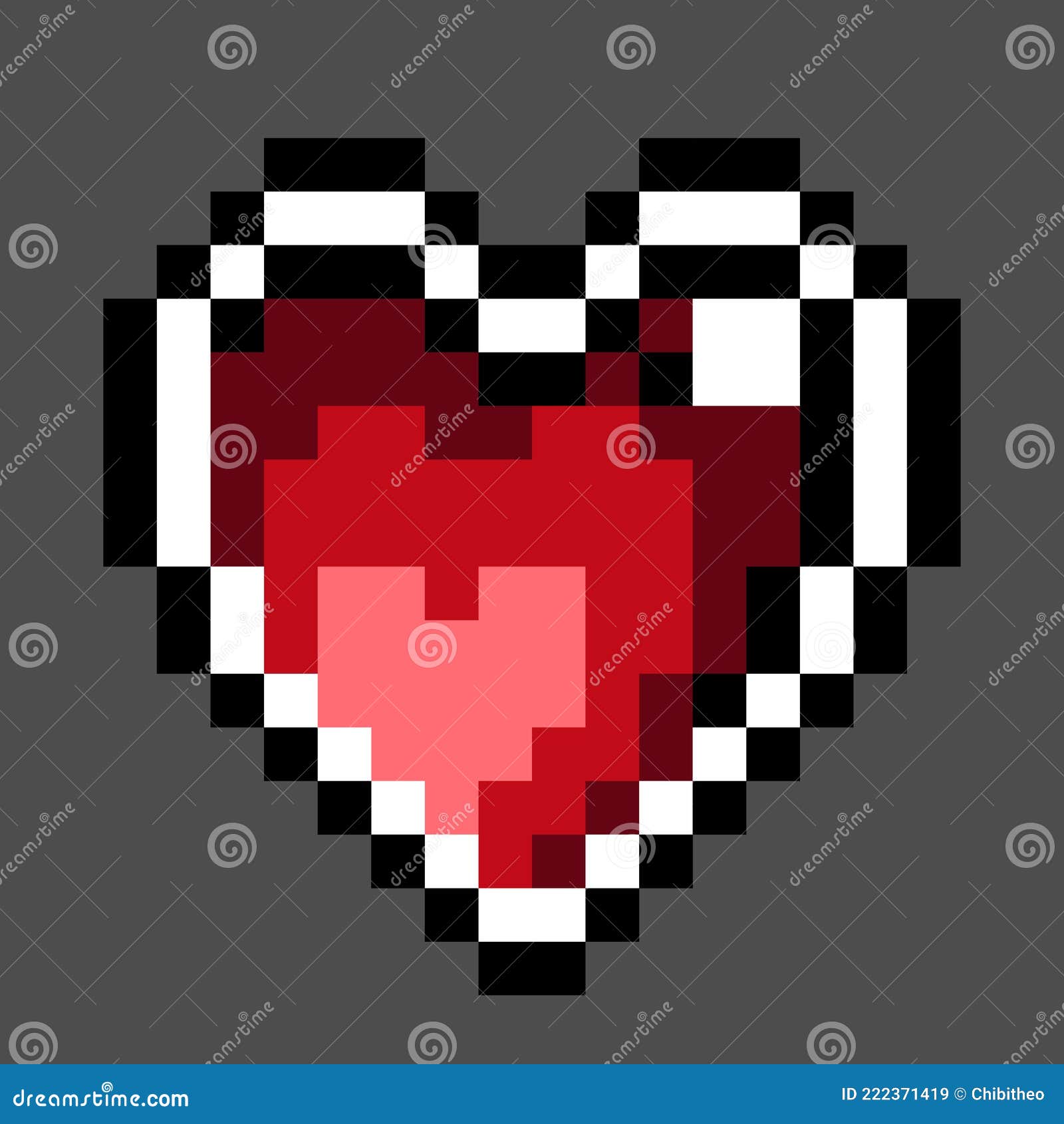Pixel Love. Heart Pattern for Games 8 Bit Stock Vector - Illustration ...