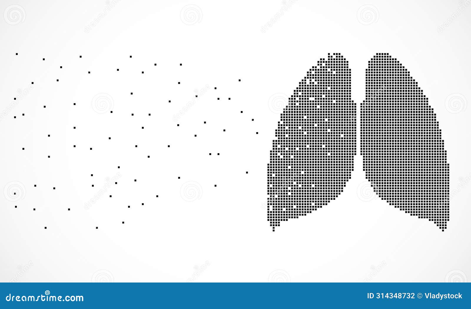 Pixel Lung, Isolated Dotted Graphic Element Stock Vector - Illustration ...