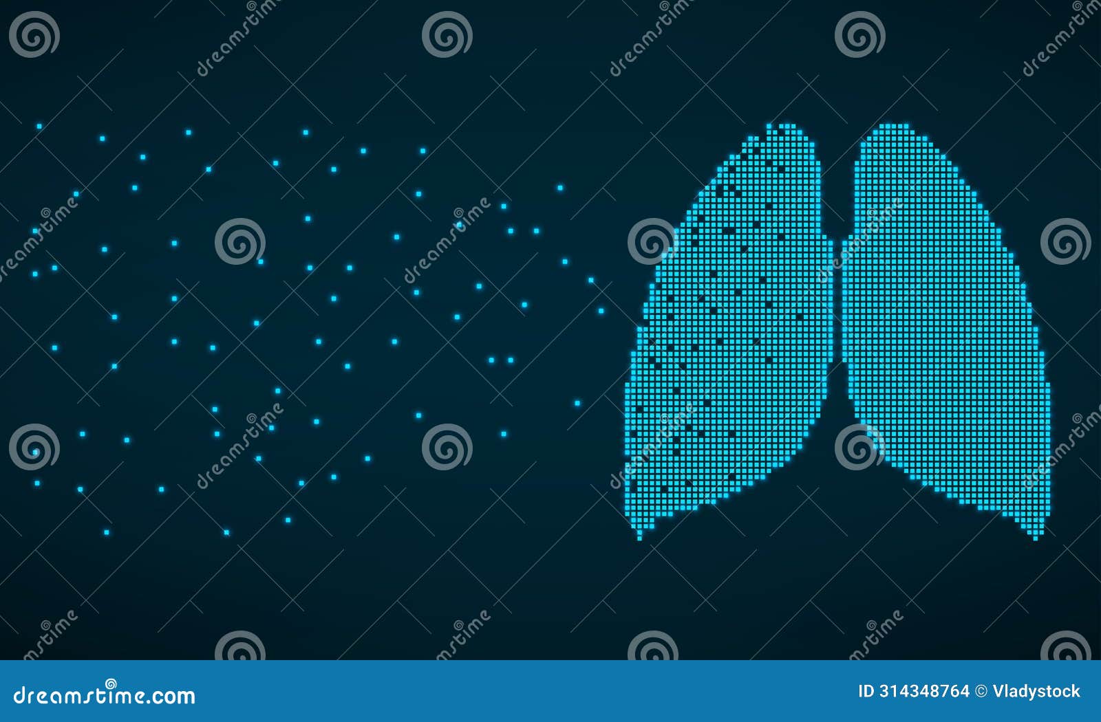 Pixel Lung, Isolated Dotted Graphic Element Stock Vector - Illustration ...