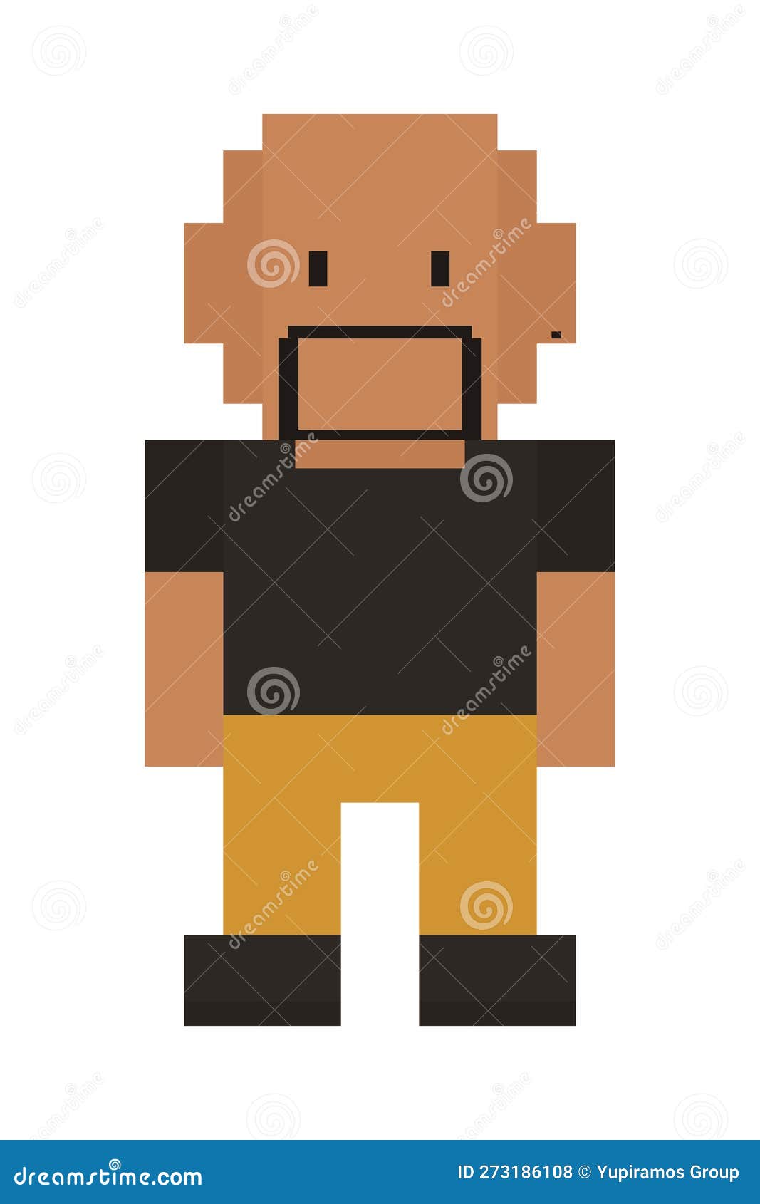 Pixel man with beard stock vector. Illustration of game - 273186108