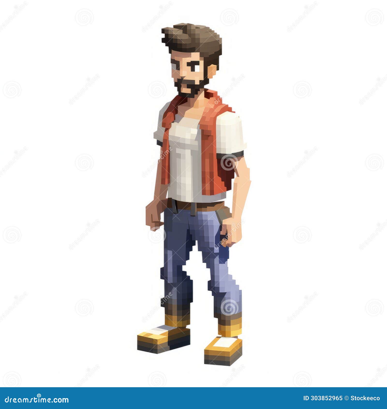 Isometric Pixel Art Avatar of Jacob in 8-bit Cartoon Style Stock ...