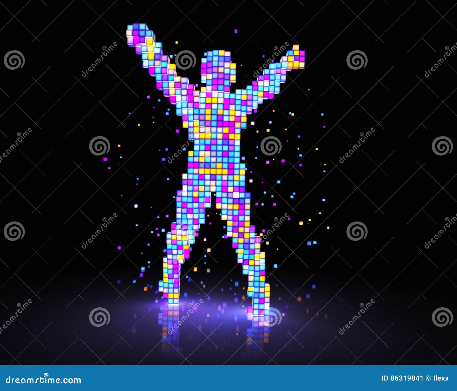 Pixel Man jumping stock illustration. Illustration of energy - 86319841