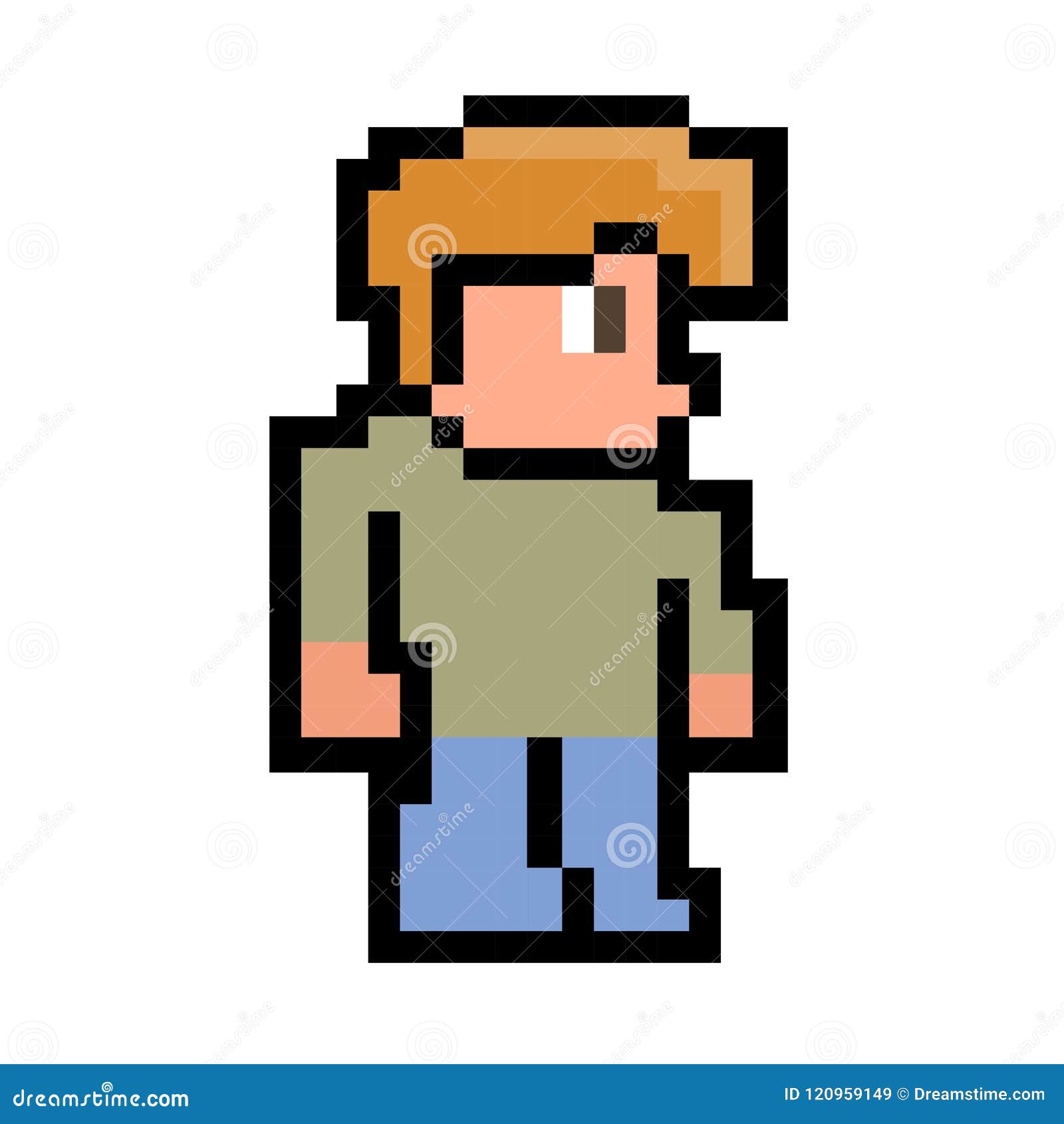 The pixel man stock vector. Illustration of blue, person - 120959149