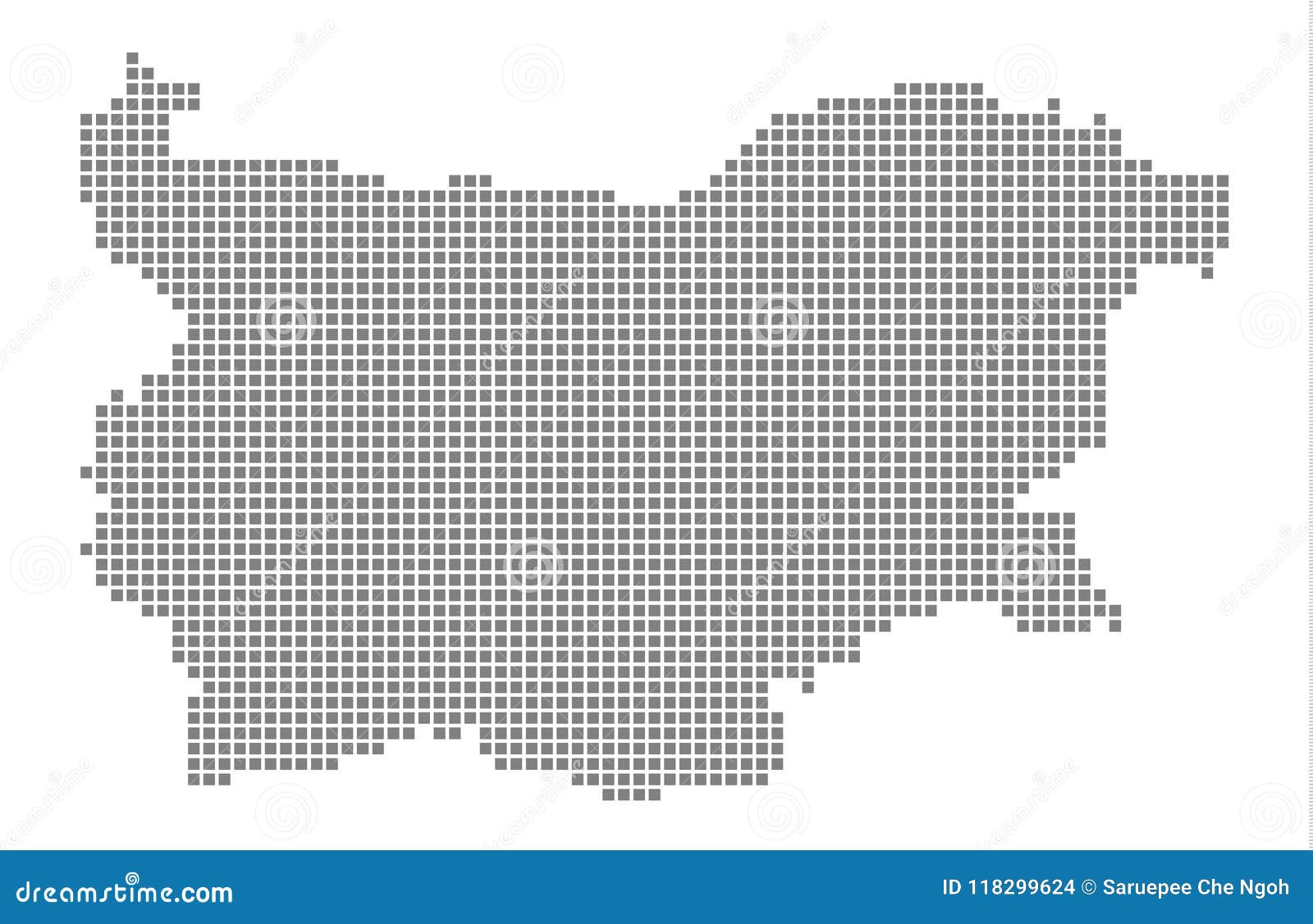 Pixel Map of Bulgaria. Vector Dotted Map of Bulgaria Isolated on White ...