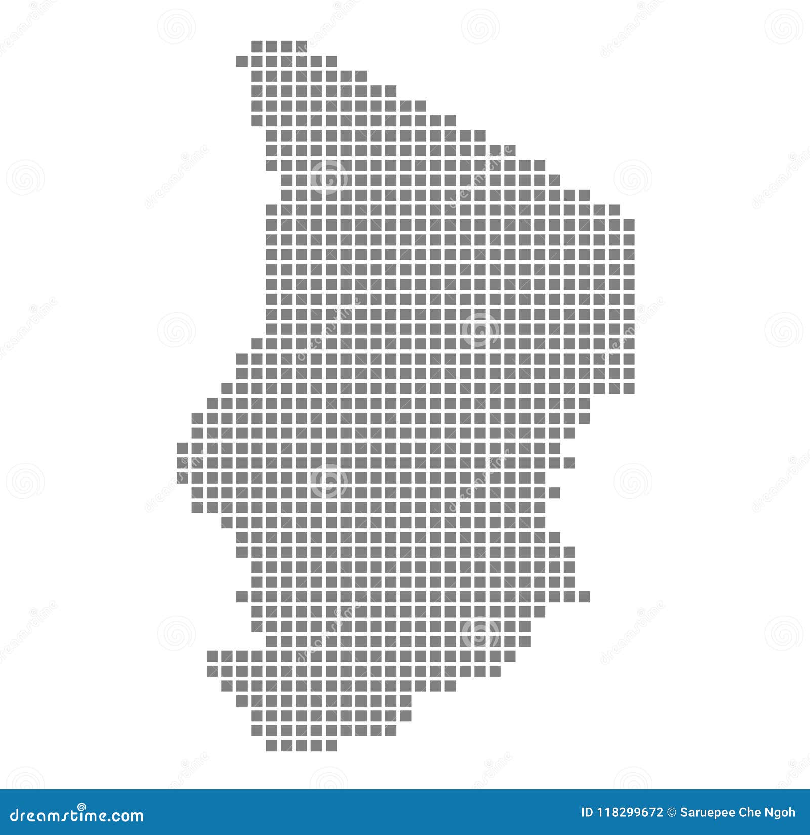 Pixel Map Of Chad. Vector Dotted Map Of Chad Isolated On White ...
