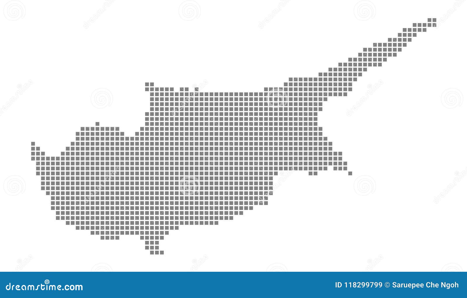 Cyprus Vector Map Isolated On White Background. High-Detailed Black ...