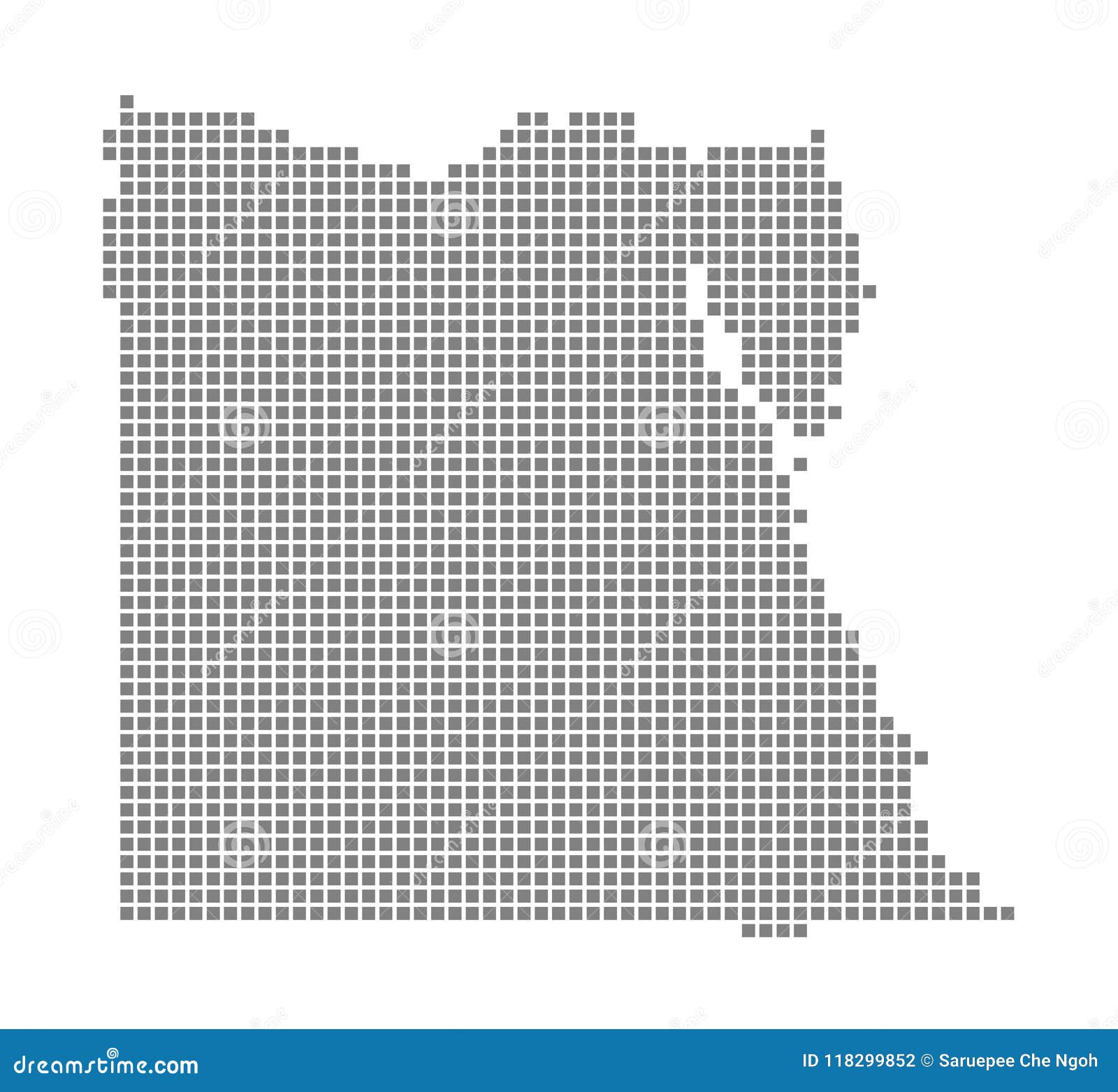 Pixel Map of Egypt. Vector Dotted Map of Egypt Isolated on White ...