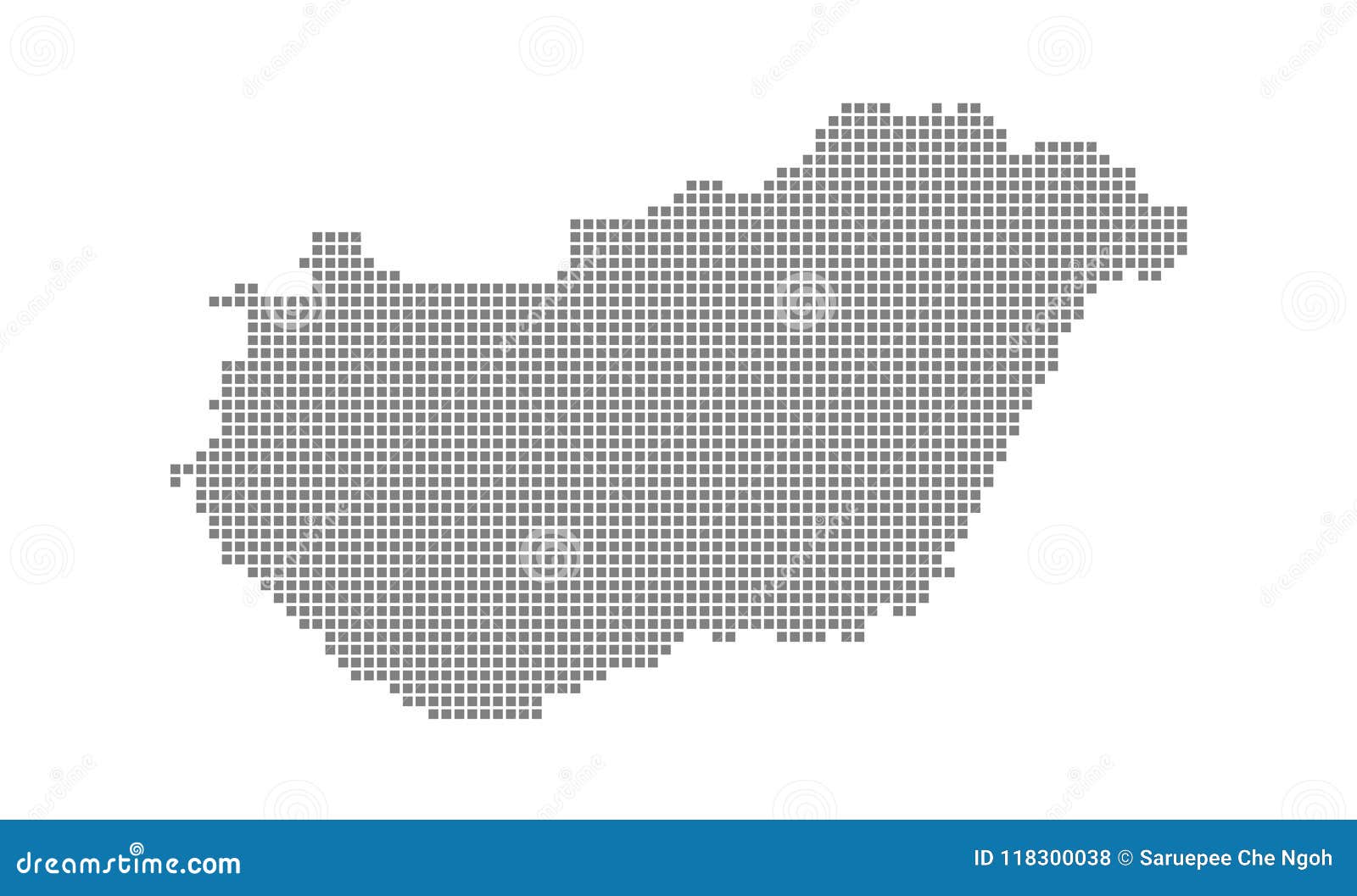 Pixel Map of Hungary. Vector Dotted Map of Hungary Isolated on White ...