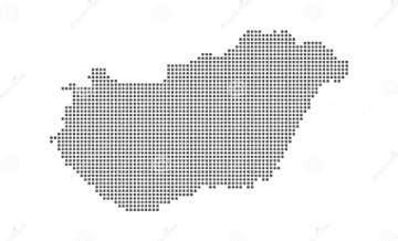 Pixel Map of Hungary. Vector Dotted Map of Hungary Isolated on White ...