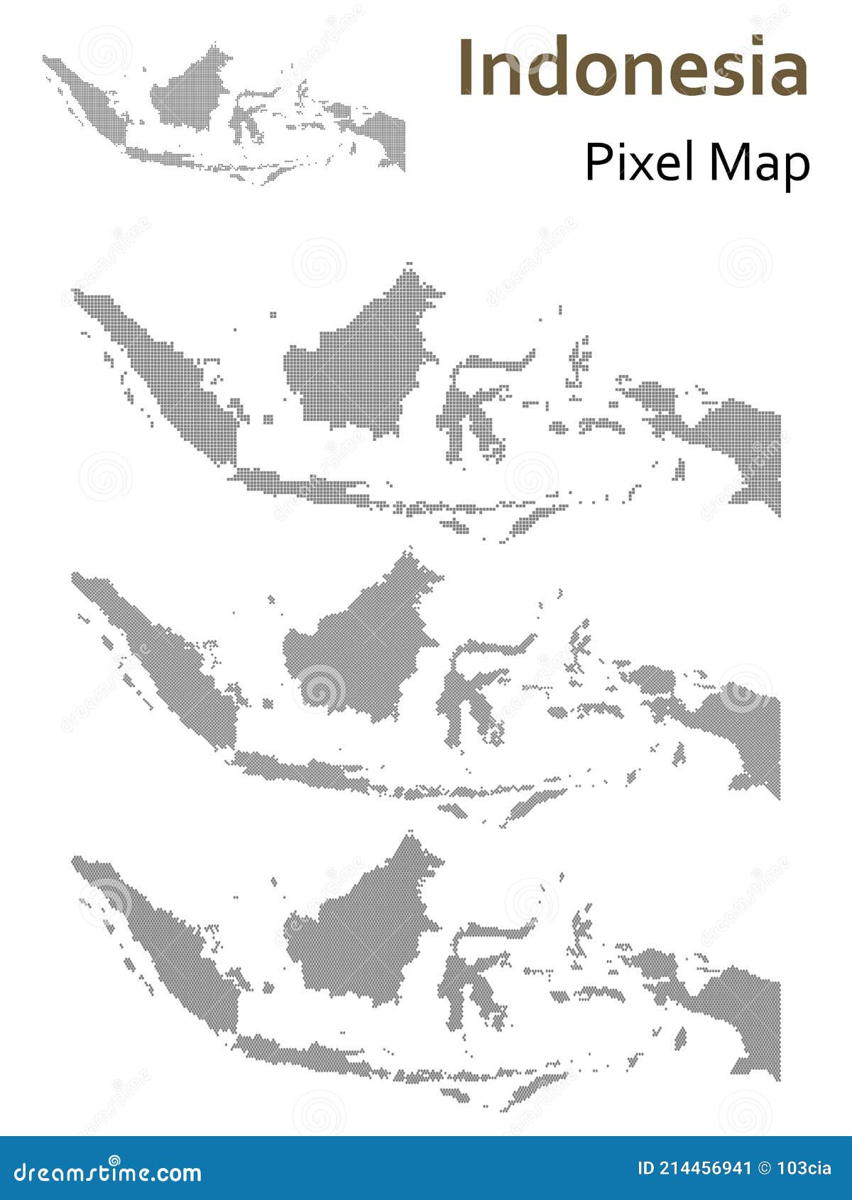 Indonesia Pixel Map Vector Isolated on White Background Stock Vector ...