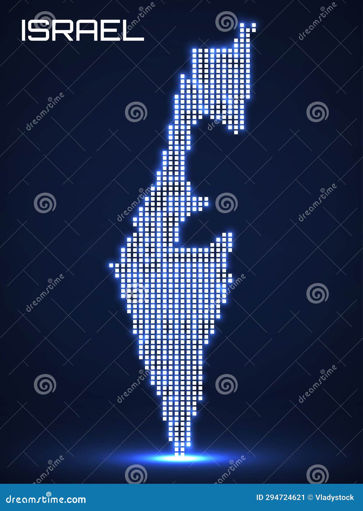 Pixel Map Of Israel. Vector Dotted Map Of Israel Isolated On White ...