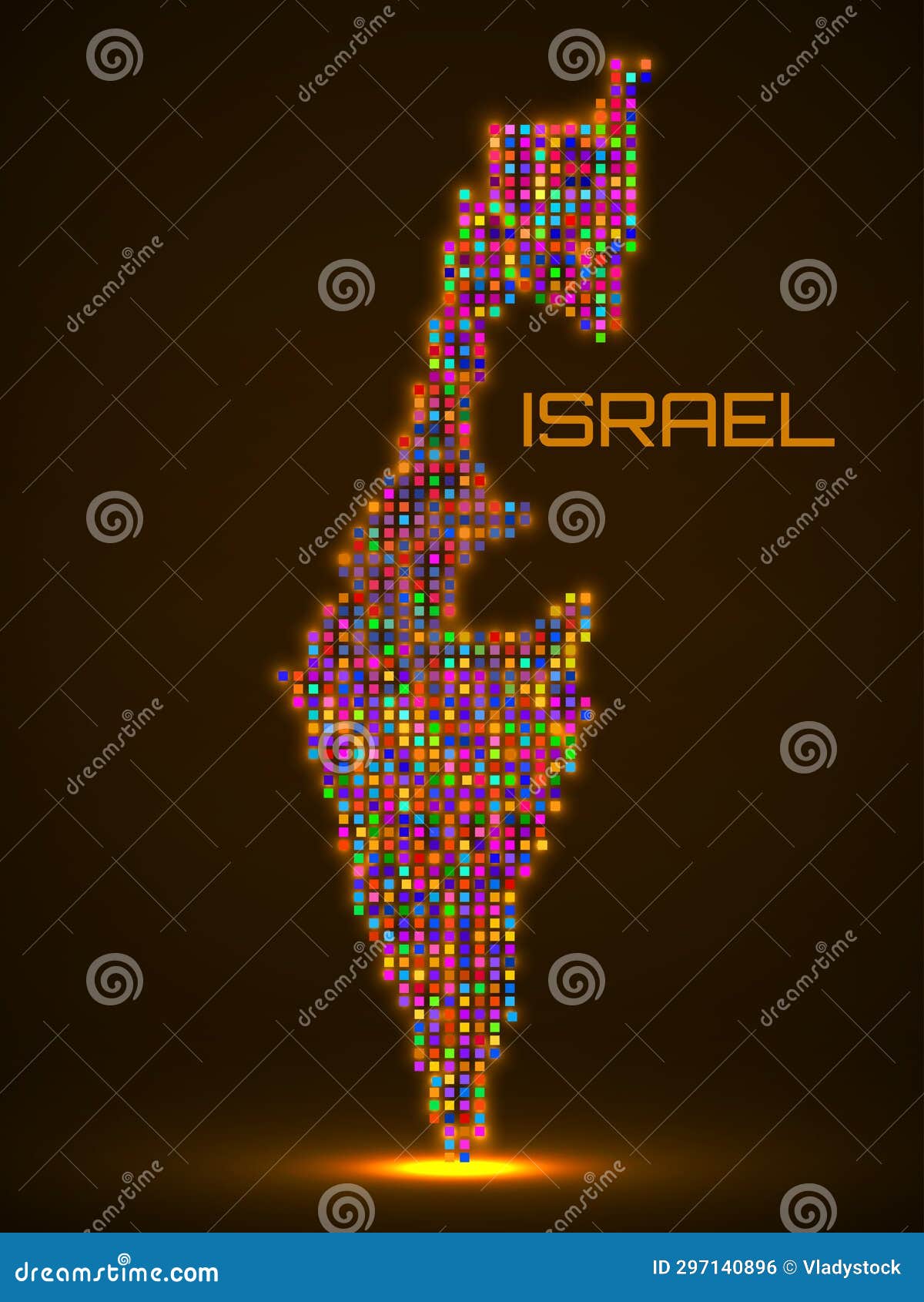 Pixel Map Of Israel. Vector Dotted Map Of Israel Isolated On White ...