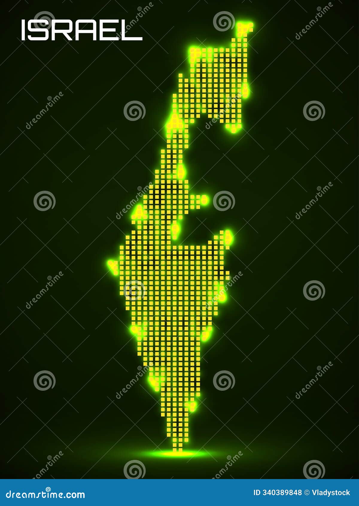 Pixel Map Of Israel. Vector Dotted Map Of Israel Isolated On White ...