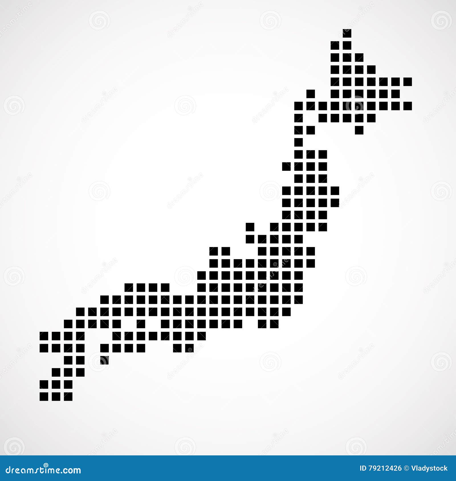 Pixel map of Japan stock vector. Illustration of nation - 79212426