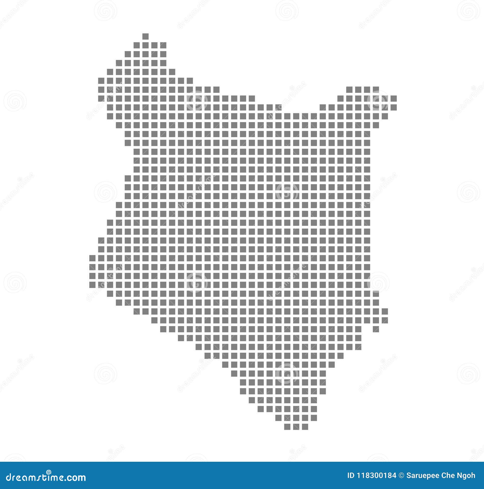 Pixel Map of Kenya. Vector Dotted Map of Kenya Isolated on White ...