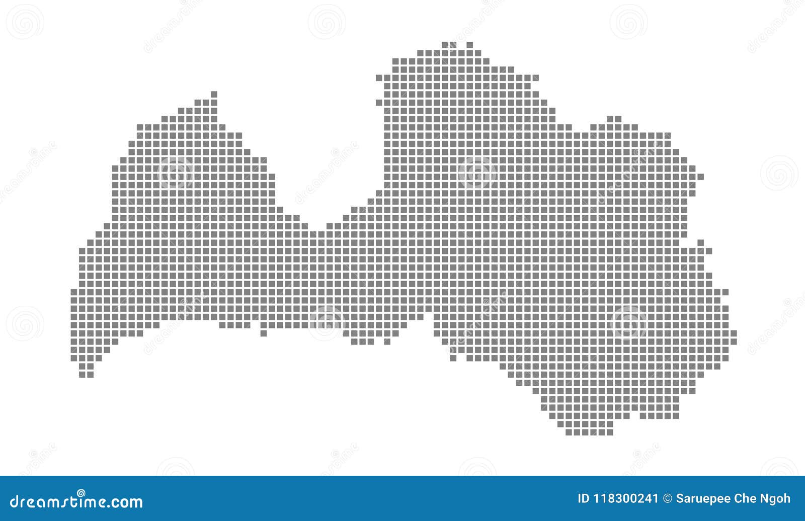 Pixel Map of Latvia. Vector Dotted Map of Latvia Isolated on White ...