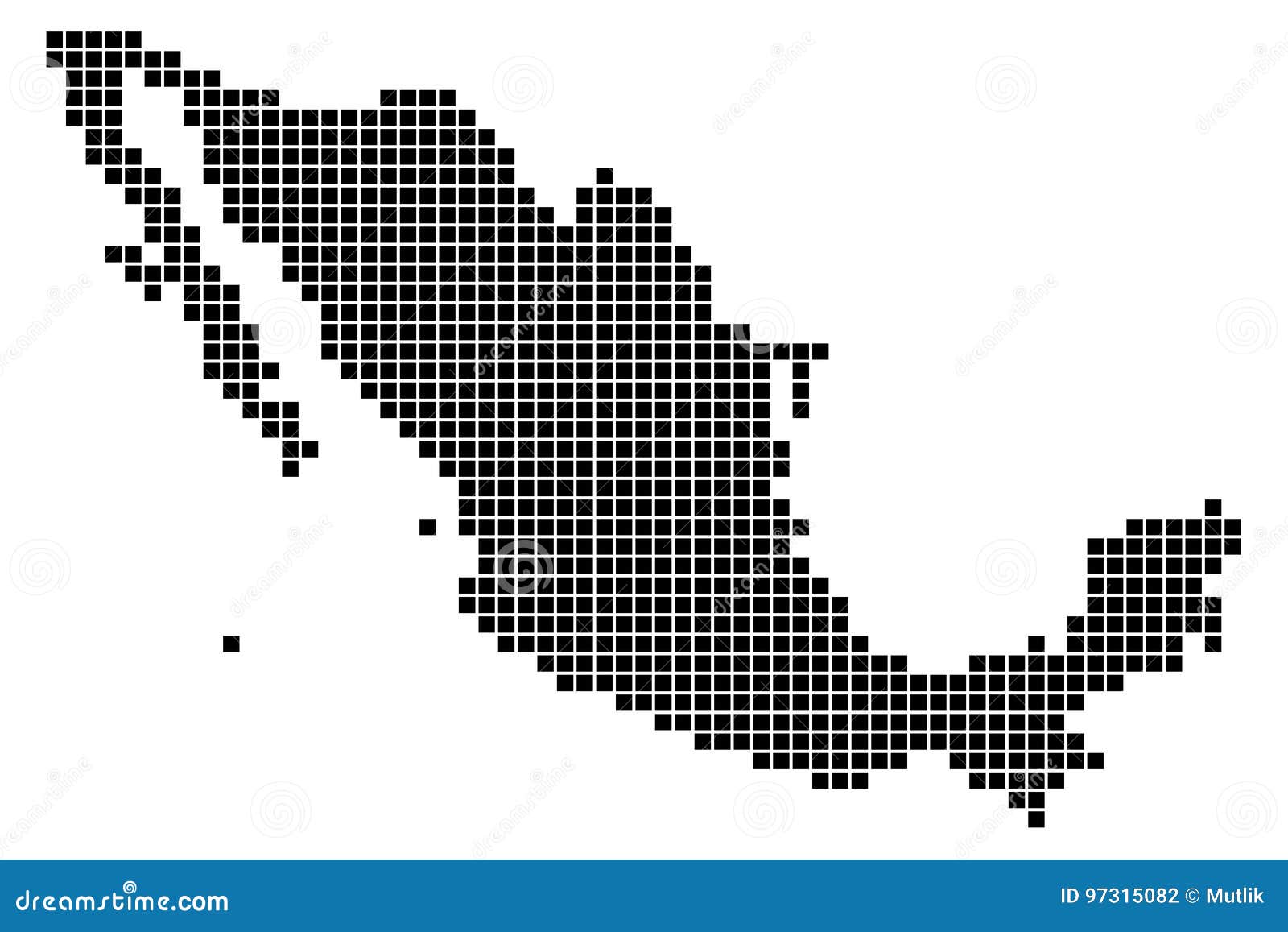 Pixel Mexico Map Cartoon Vector | CartoonDealer.com #119444357