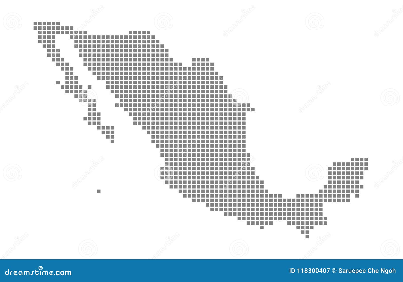 Pixel Mexico Map Cartoon Vector | CartoonDealer.com #119444357