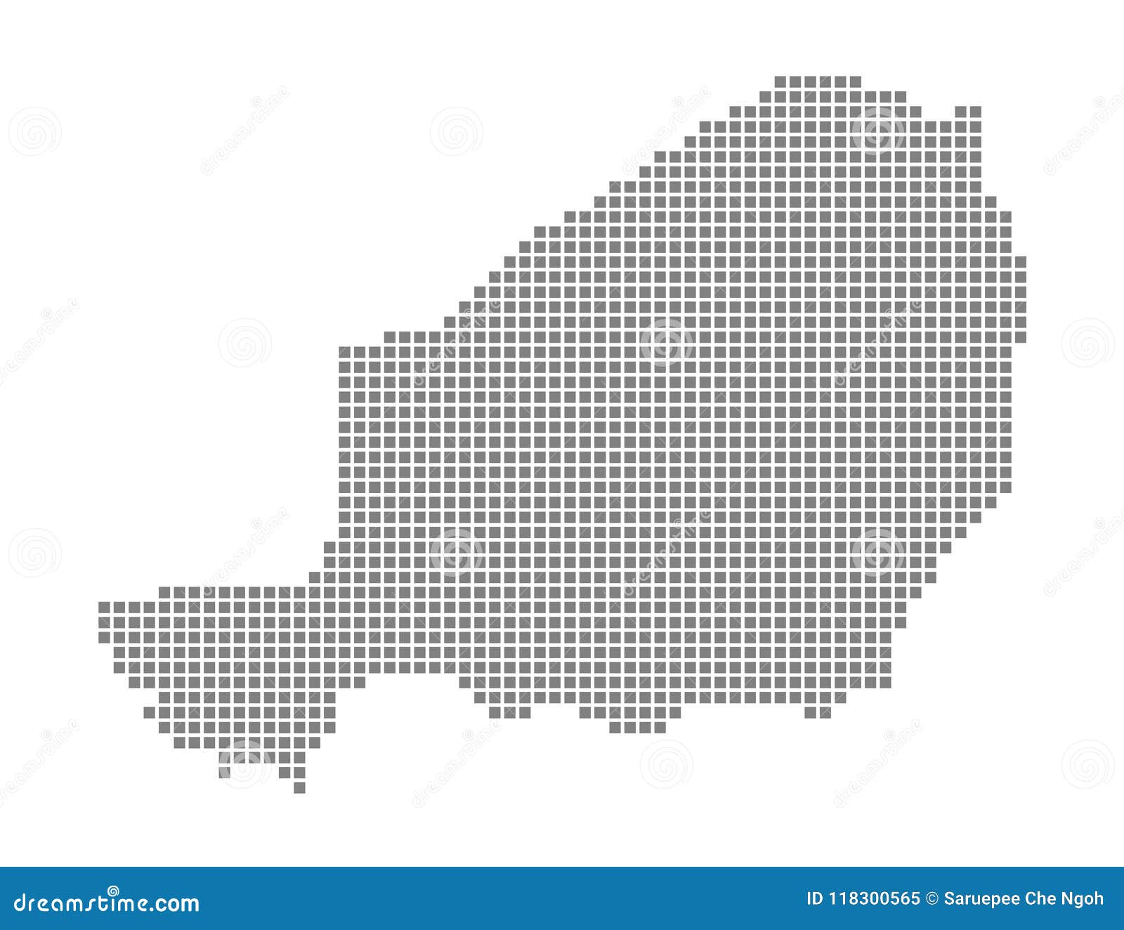 Pixel Map of Niger. Vector Dotted Map of Niger Isolated on White ...