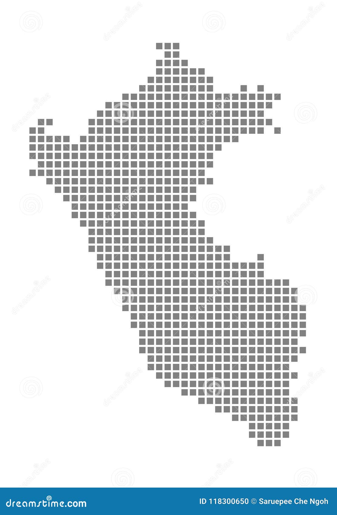 Pixel Map of Peru. Vector Dotted Map of Peru Isolated on White ...