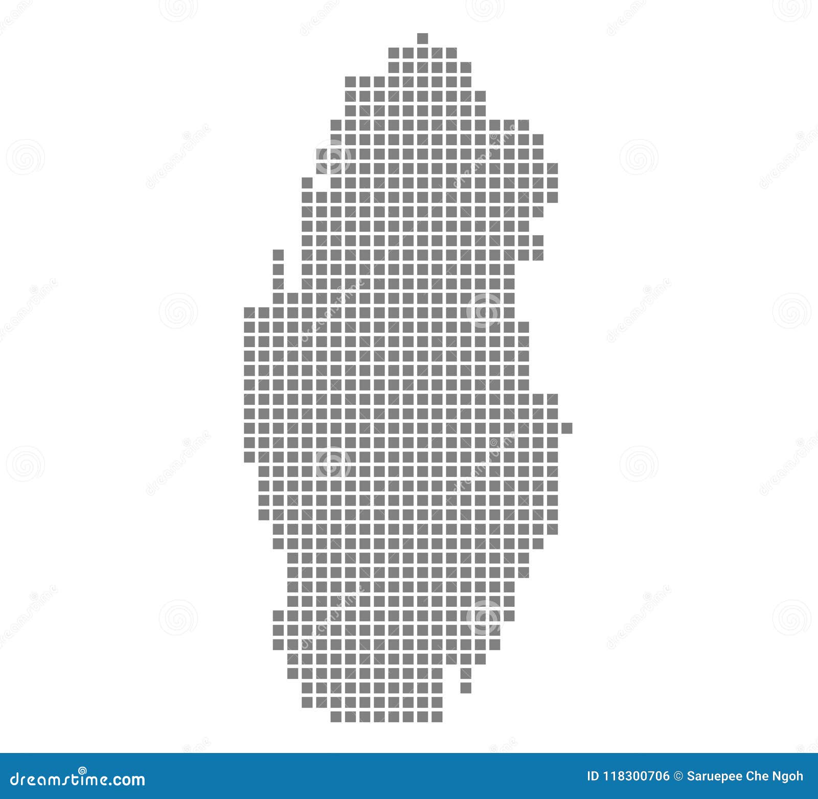 Pixel Map of Qatar. Vector Dotted Map of Qatar Isolated on White ...