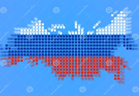 Pixel map of Russia stock illustration. Illustration of isolated ...