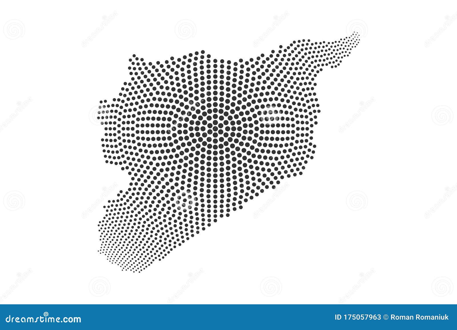 Pixel Map of Syria. Vector Dotted Map of Syria Isolated on White ...