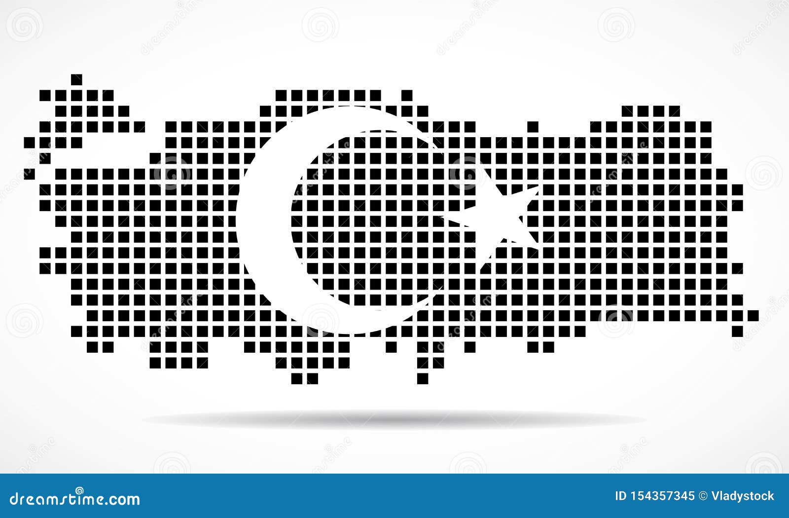 Pixel Map of Turkey with the Flag Inside Stock Vector - Illustration of ...