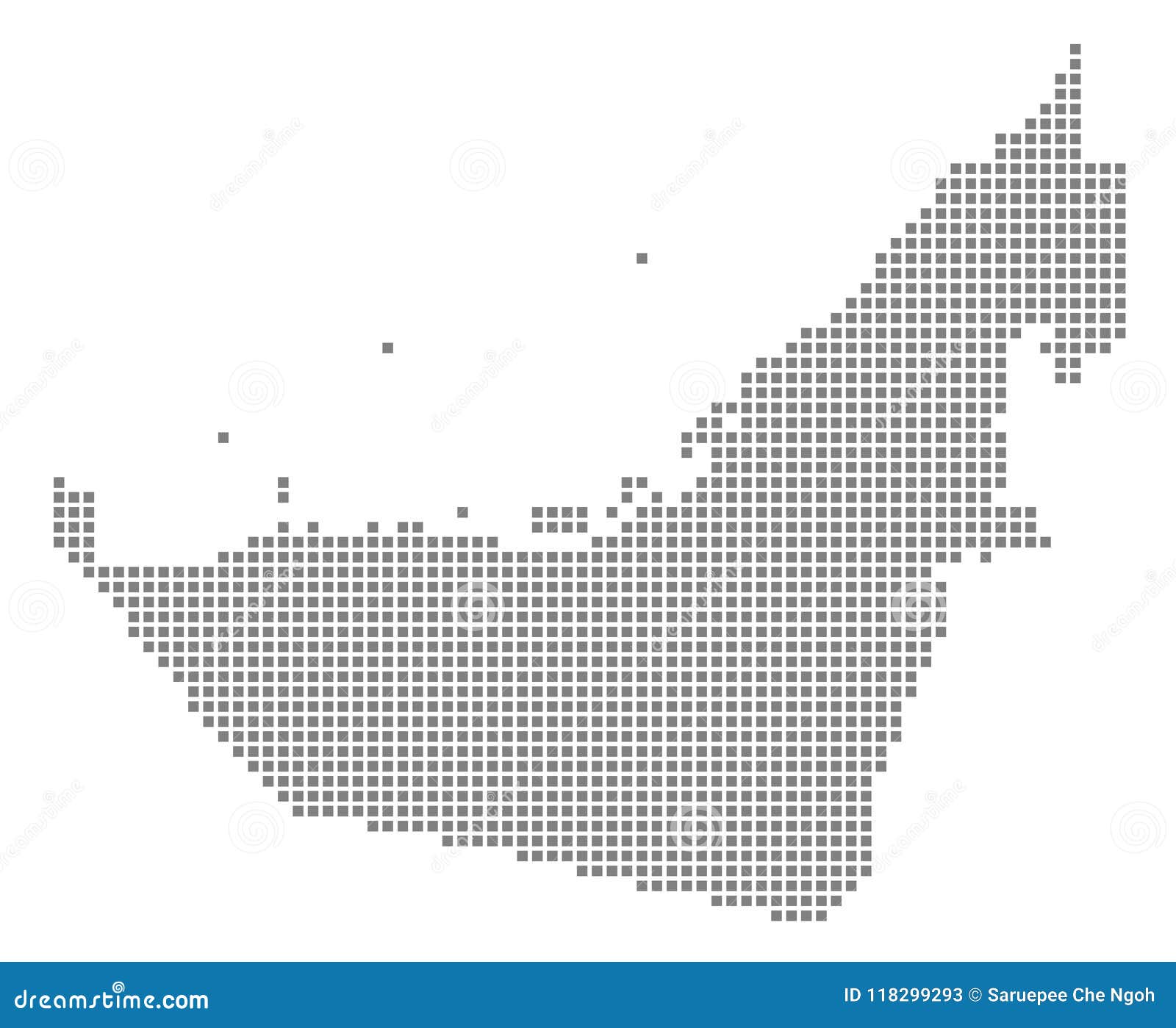 Pixel Map of United Arab Emirates. Vector Dotted Map of United Arab ...
