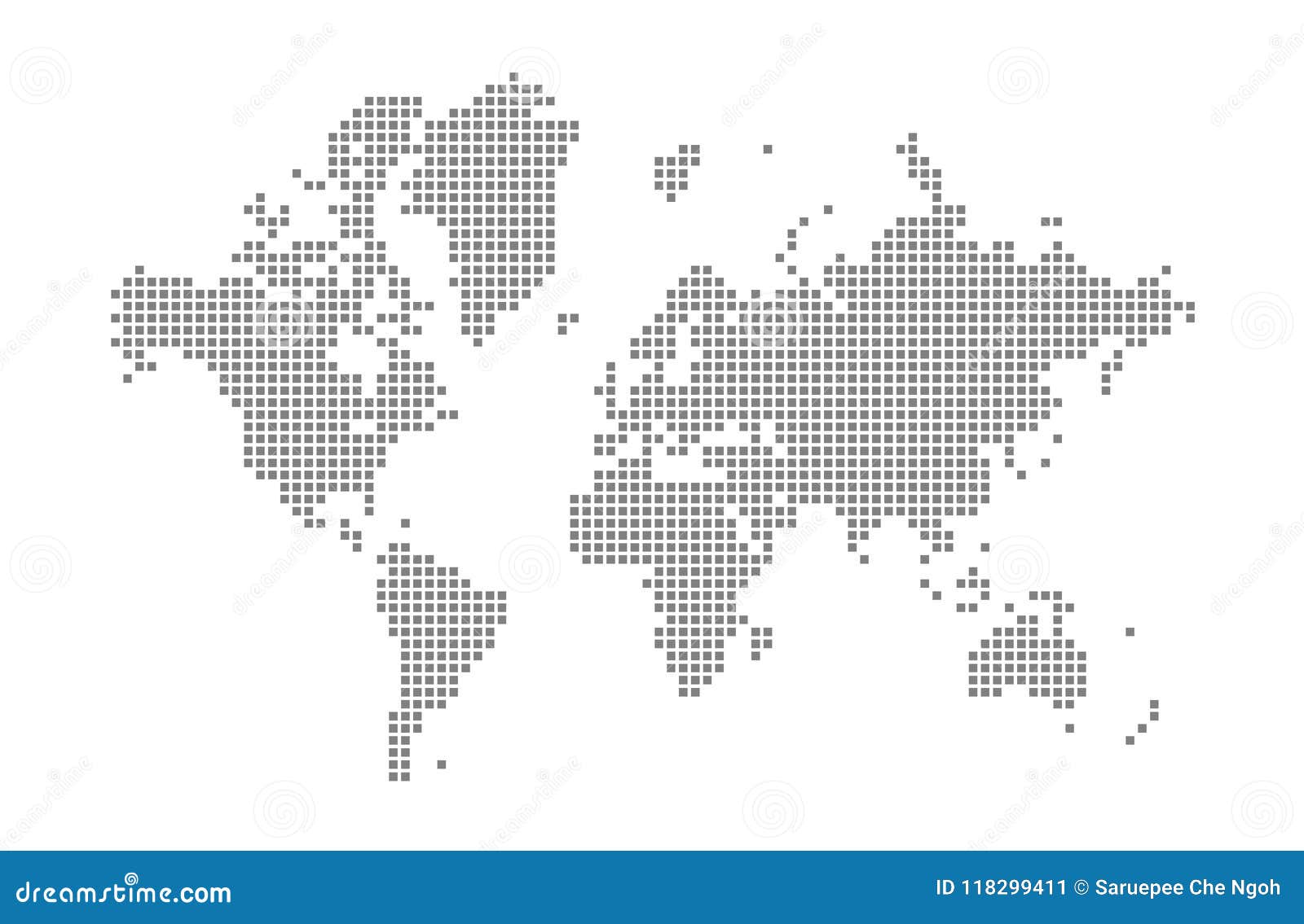Pixel Map of World. Vector Dotted Map of World Isolated on White ... Pixel Map of World. Vector Dotted Map of World Isolated on White ...