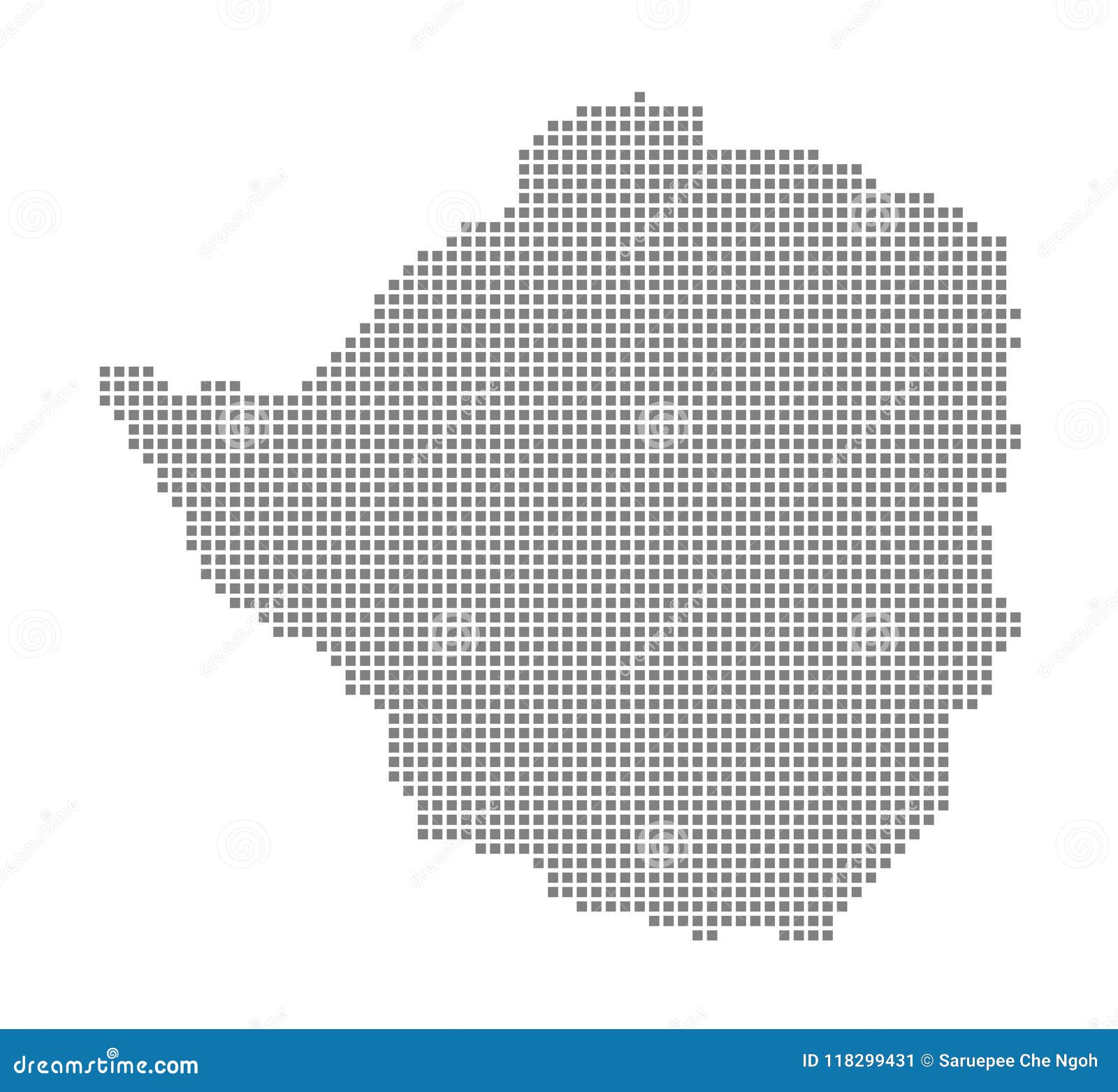 Zimbabwe Vector Map Isolated On White Background. High-Detailed Black ...