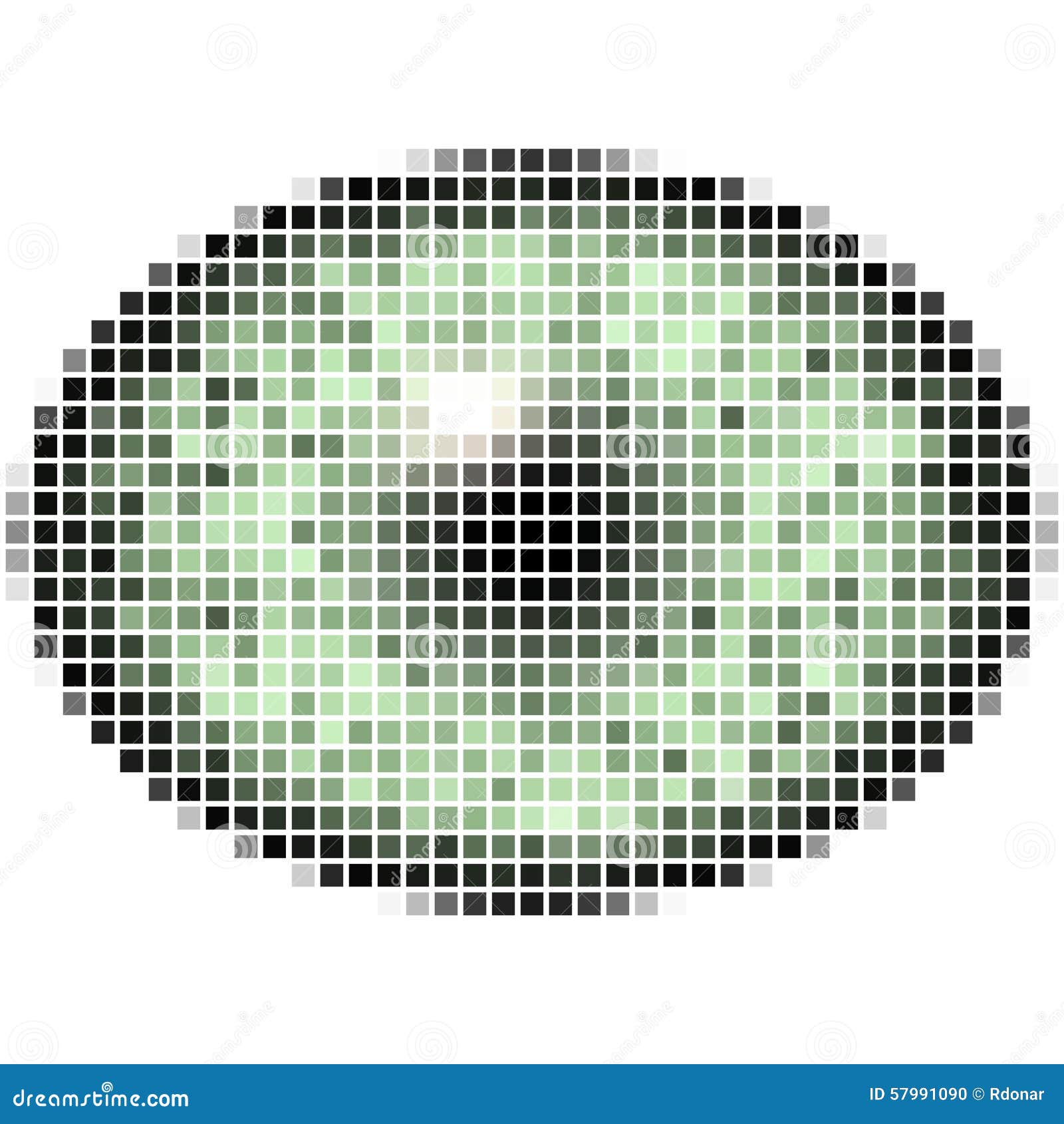 Pixel Maping of Elliptic Green Eye. Bright Iris, Light Reflection in ...