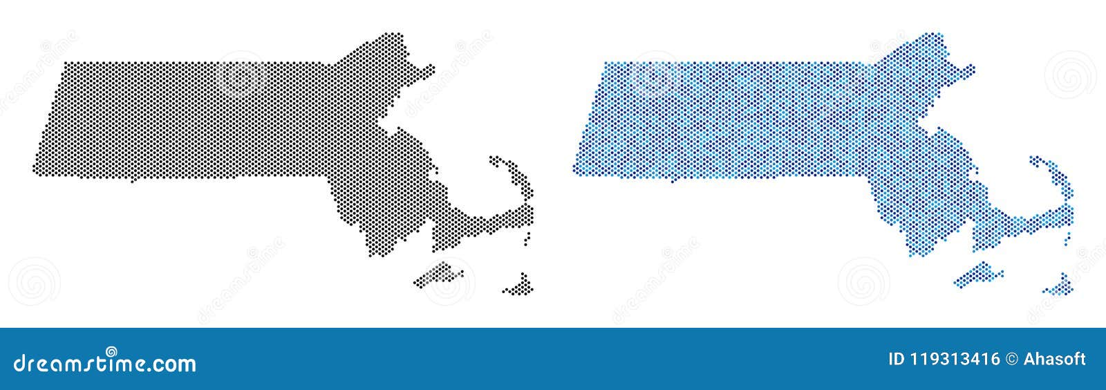 Pixel Massachusetts State Map Abstractions Stock Vector - Illustration ...