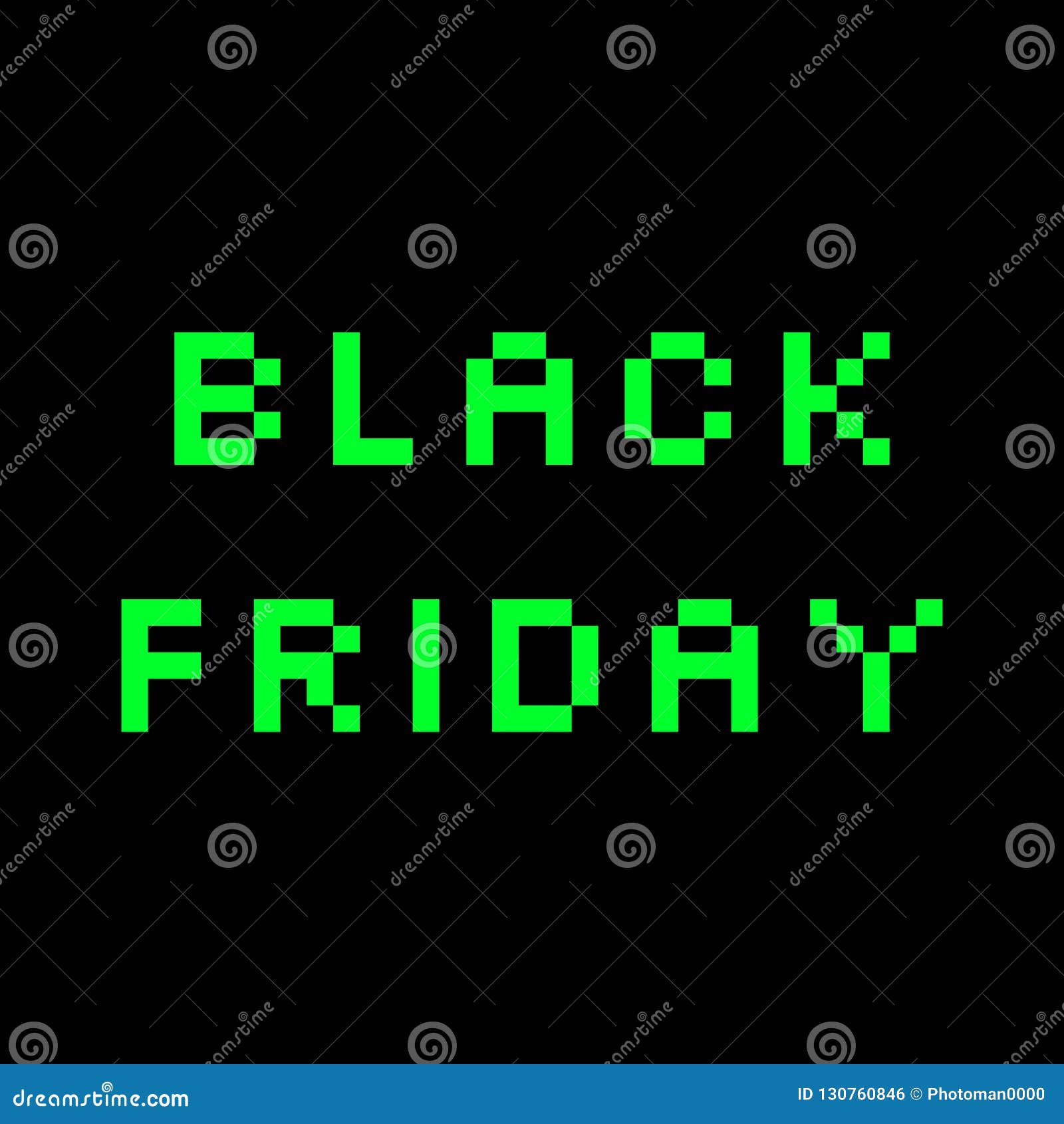 Pixel Matrix Style Black Friday Advertisement Stock Vector ...