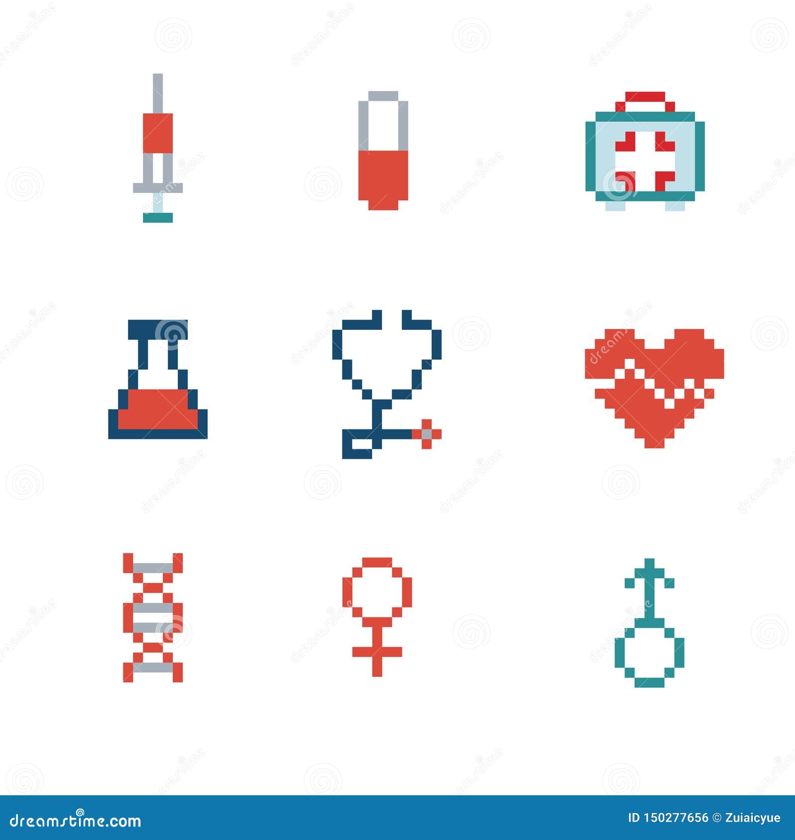 Pixel medical icons stock vector. Illustration of pixel - 150277656