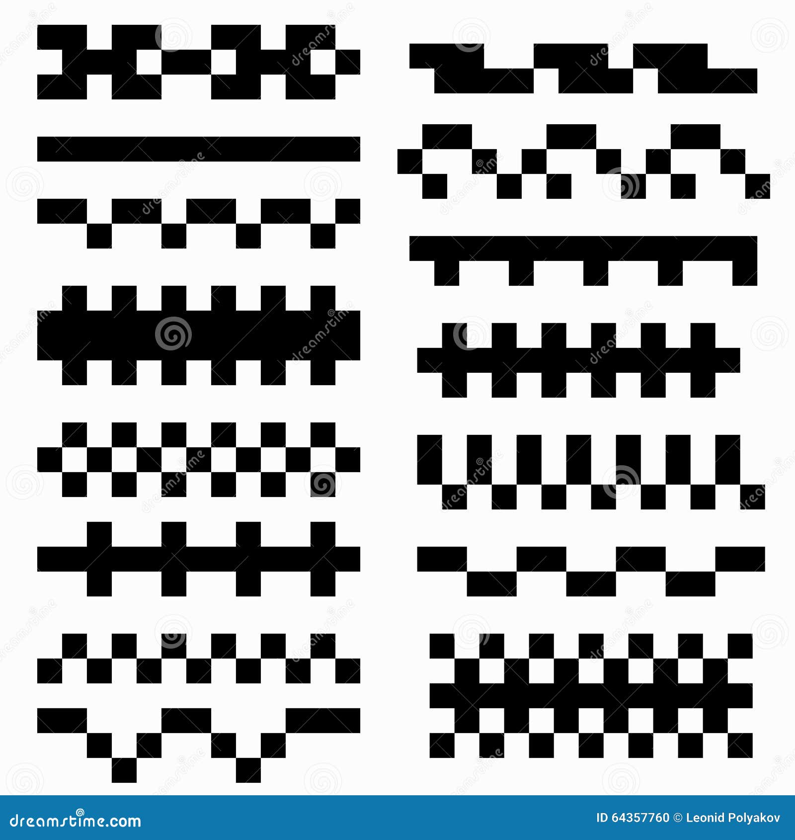 Pixel Monochrome Abstract Symbols Stock Vector - Illustration of icon ...