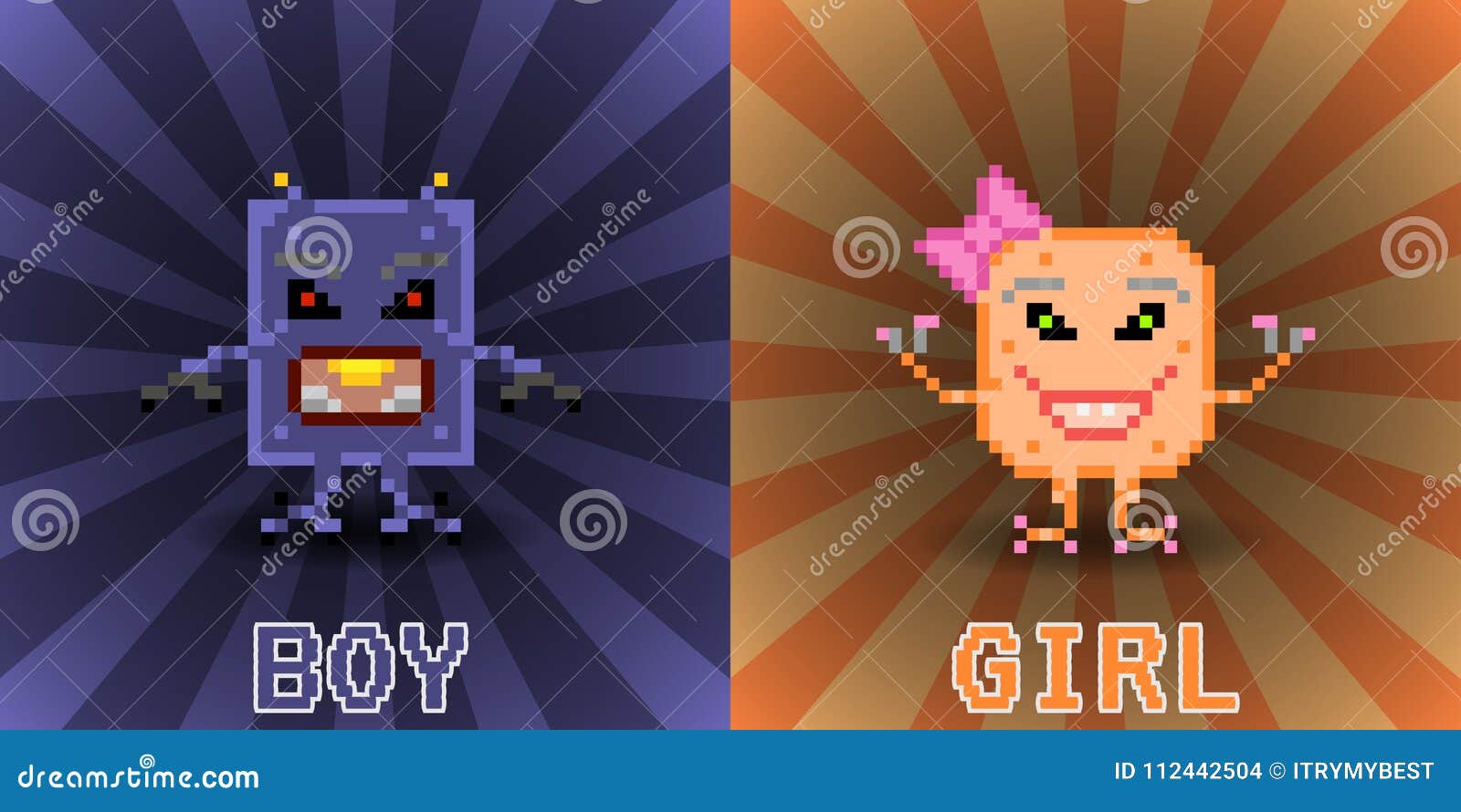 Pixel Art Of Monster Cartoon | CartoonDealer.com #265473827