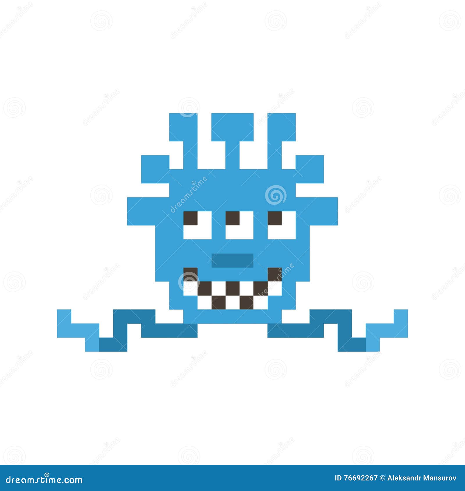 Yeti Pixel Art. Pixelated Bigfoot Isolated. 8 Bit Abominable Snowman ...