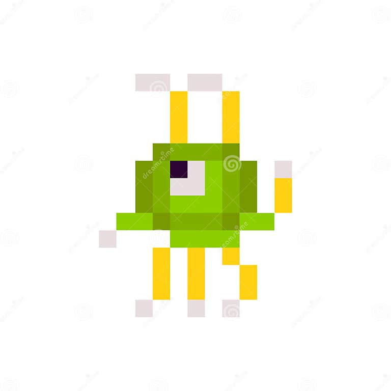 Pixel Monster Illustration stock vector. Illustration of electronic ...