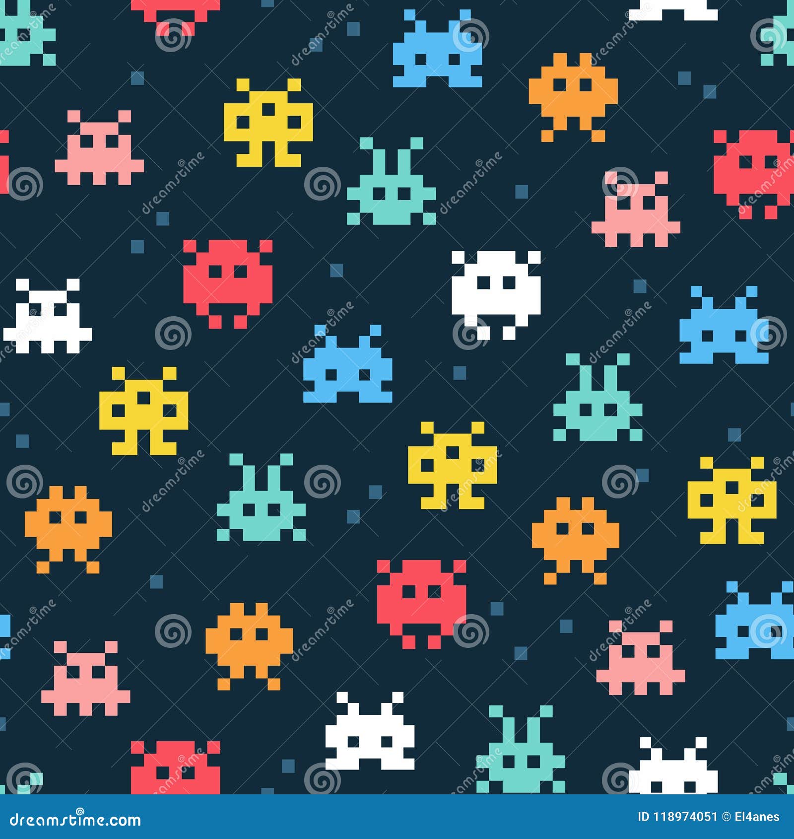 Pixel Monsters. Vector Illustration. Stock Vector - Illustration of ...