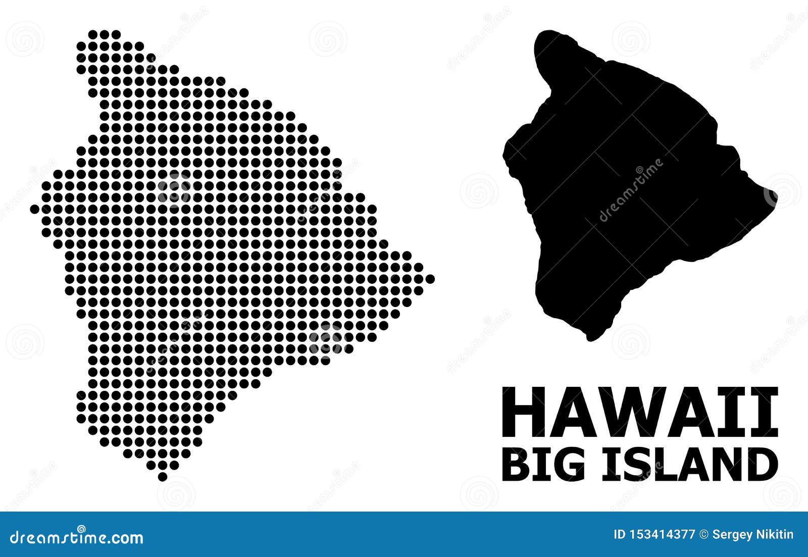 Pixel Mosaic Map of Hawaii Big Island Stock Illustration - Illustration ...