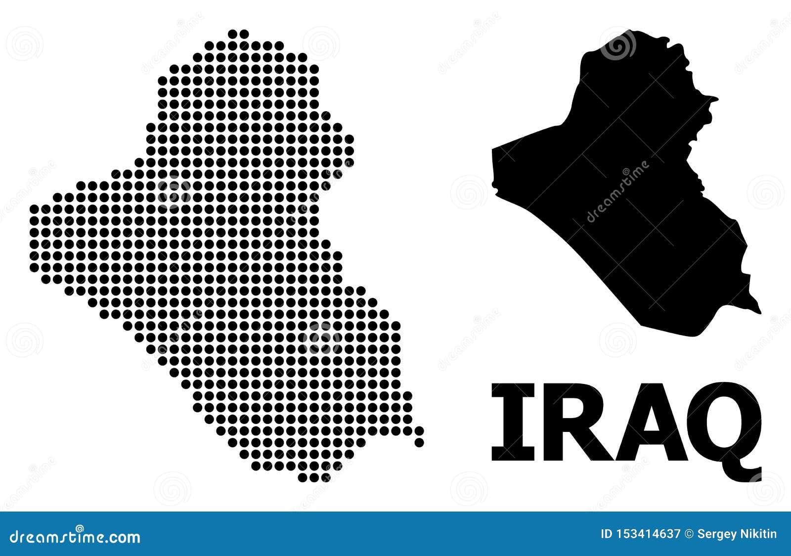 Pixel Mosaic Map of Iraq stock illustration. Illustration of circle ...