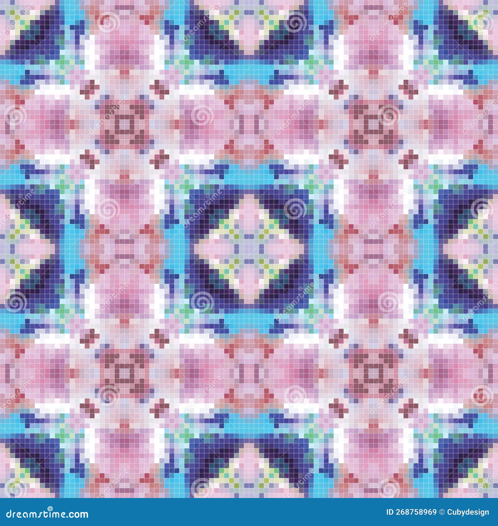 Pixel Mosaic Seamless Pattern Design, Repeat Textile Design, Surface Design Stock Image - Image ...