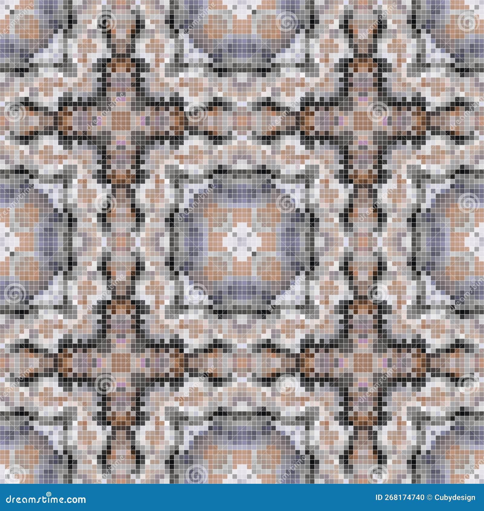 Pixel Mosaic Seamless Pattern Design, Repeat Textile Design. Fabric Print Stock Illustration ...