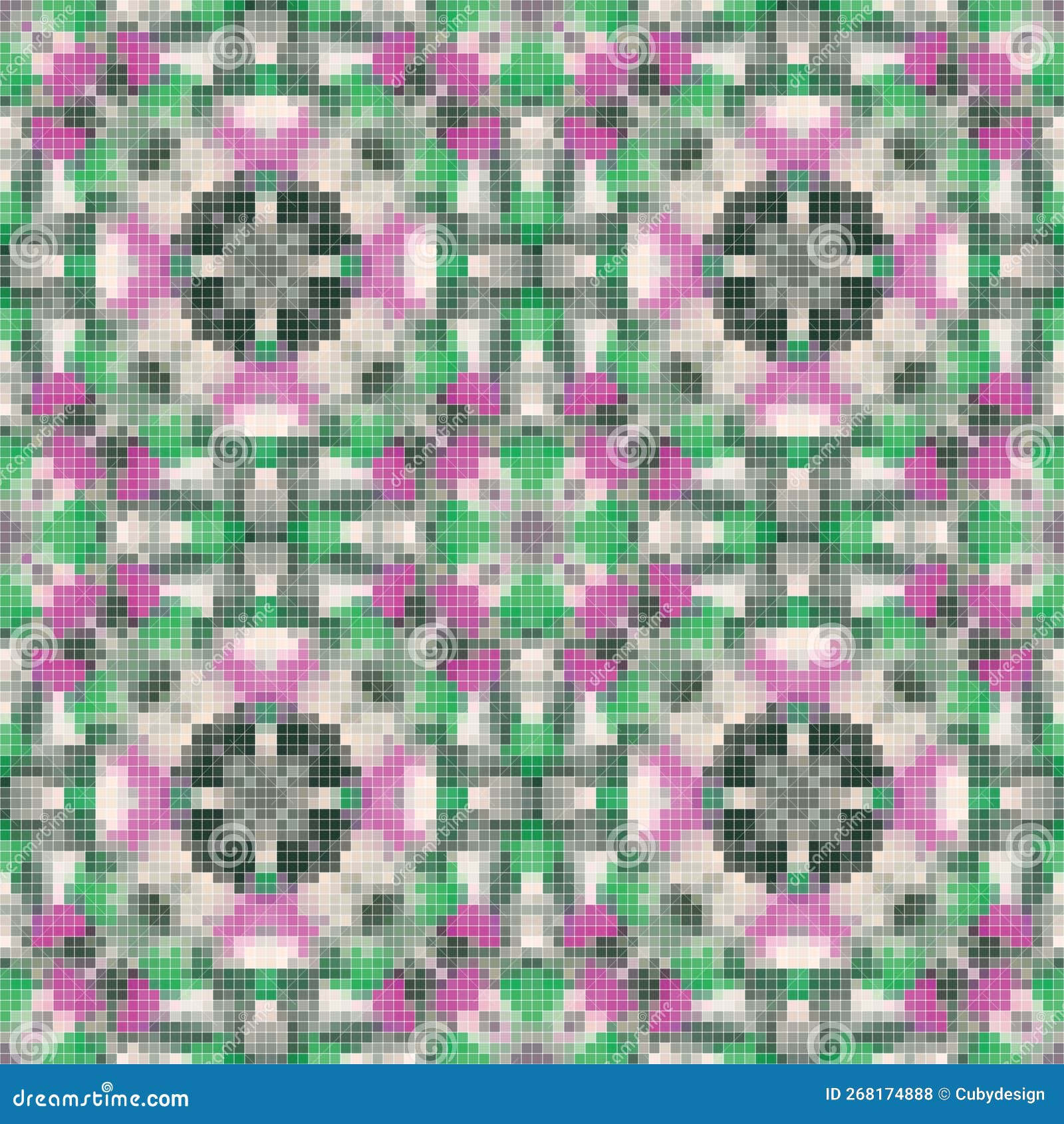 Pixel Mosaic Seamless Pattern Design, Repeat Textile Design. Fabric ...